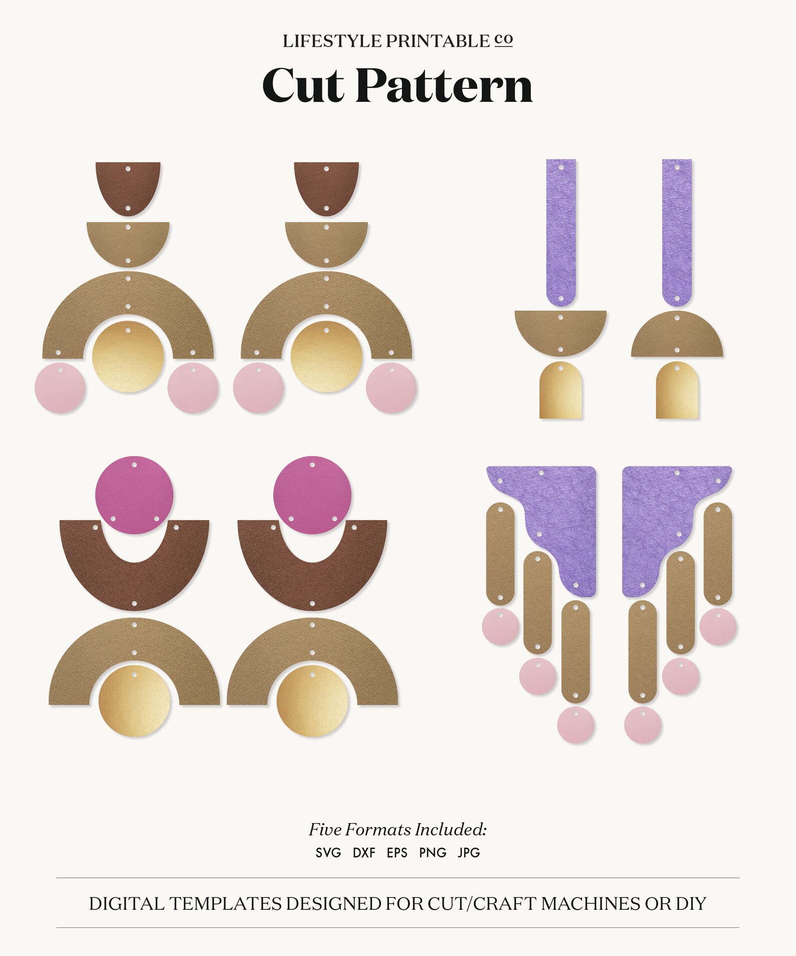 Dangle Rainbow Earrings SVG Leather Earrings Clay Earring - Etsy