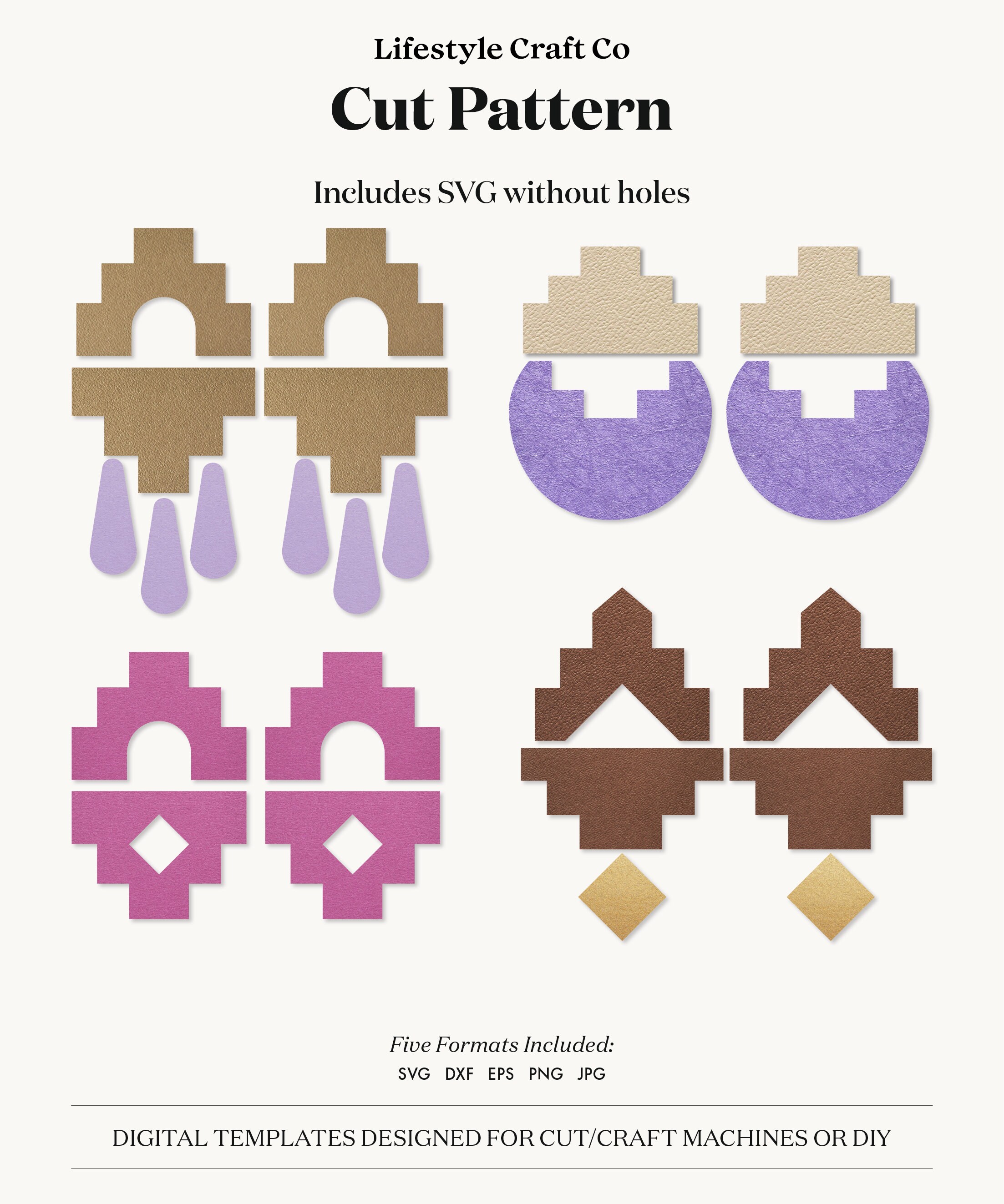 South West Navajo Earrings SVG Boho Desert Earrings SVG - Etsy