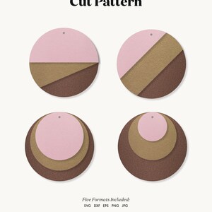 Round Stacked Earrings SVG, Circle Earring Template, Leather Earrings ...