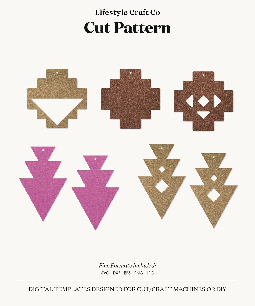 Bohemian Aztec Earrings SVG, Boho Earrings SVG, Leather Earrings ...