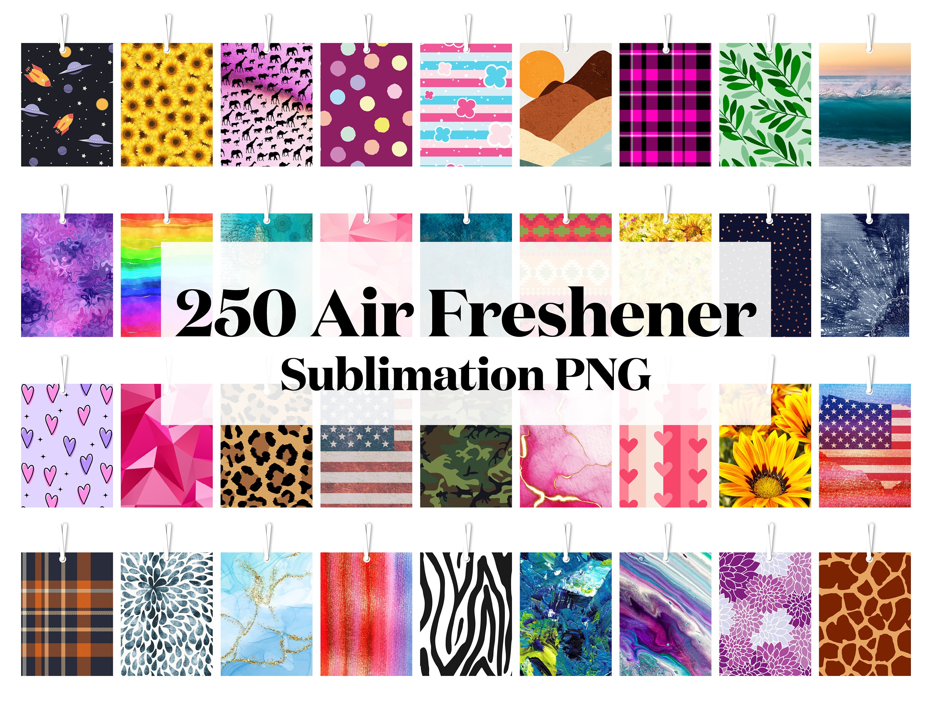 250 Air Freshener Sublimation Designs Car Air Freshener - Etsy
