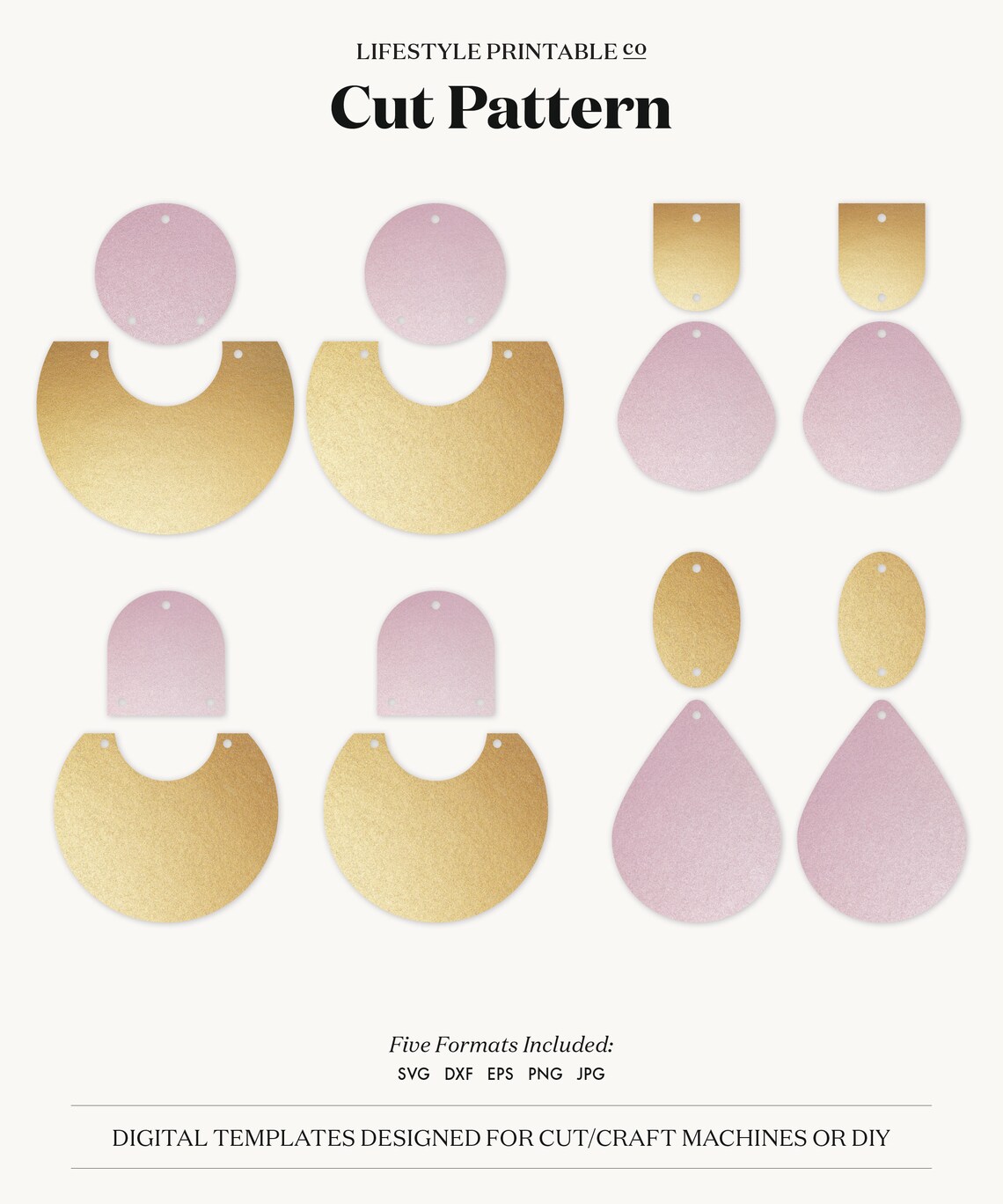 Earrings SVG Joined Earrings Template SVG Leather Earrings - Etsy