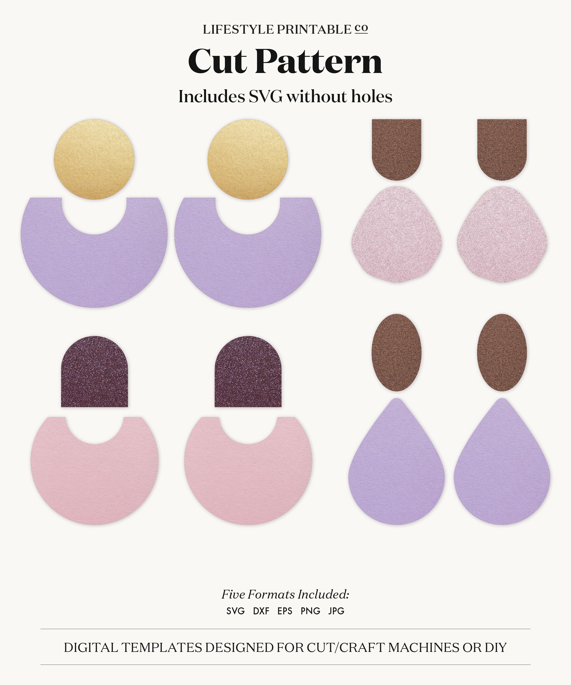 Earrings SVG Joined Earrings Template SVG Leather Earrings - Etsy