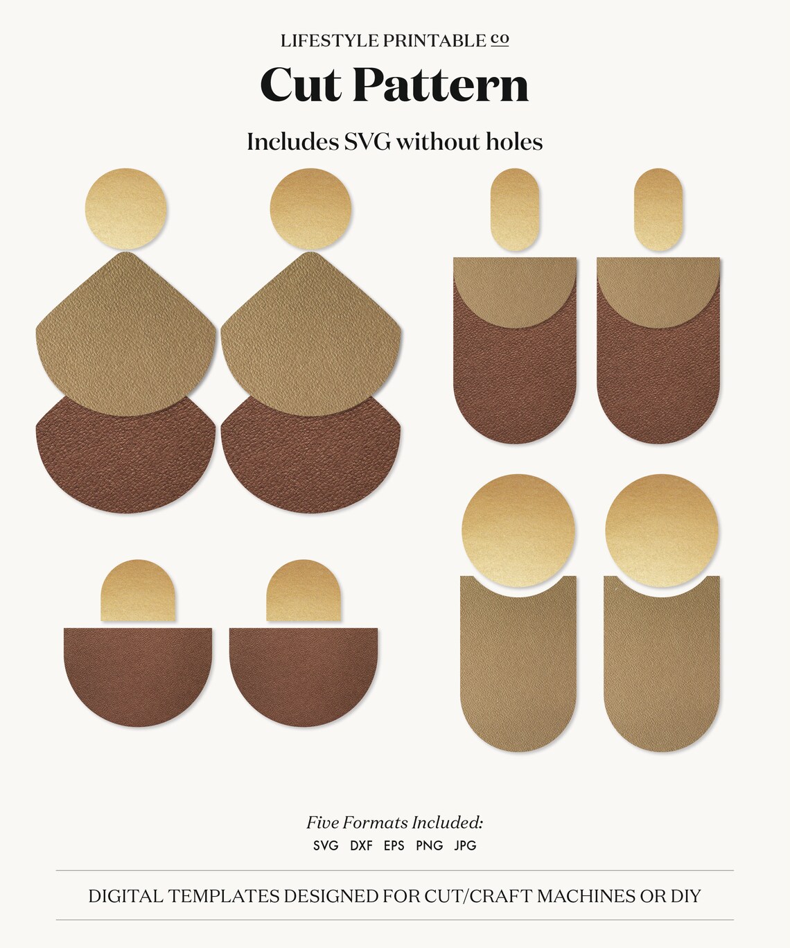 Earrings SVG | Joined Earrings Template SVG, Clay Stack Earrings ...