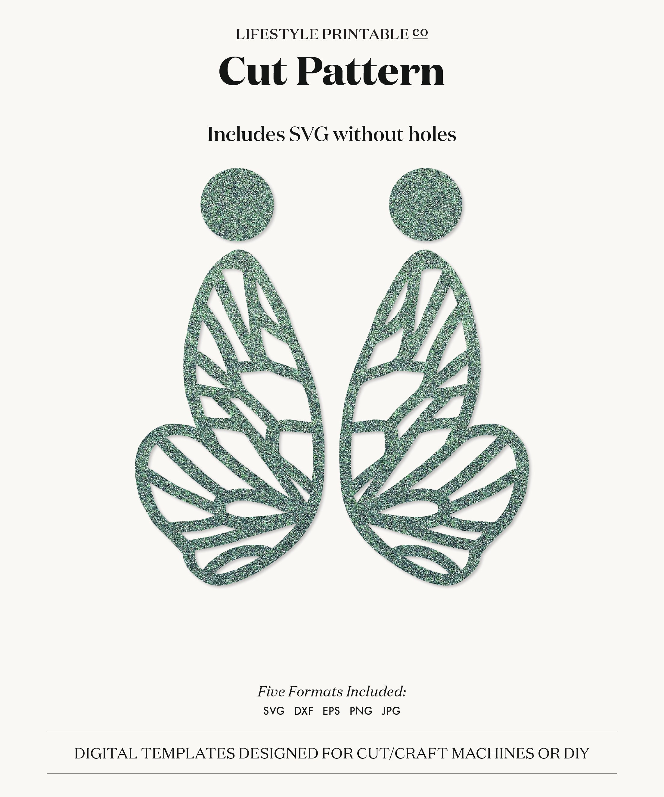 Butterfly Wings Earrings Template SVG Earring SVG Cut - Etsy