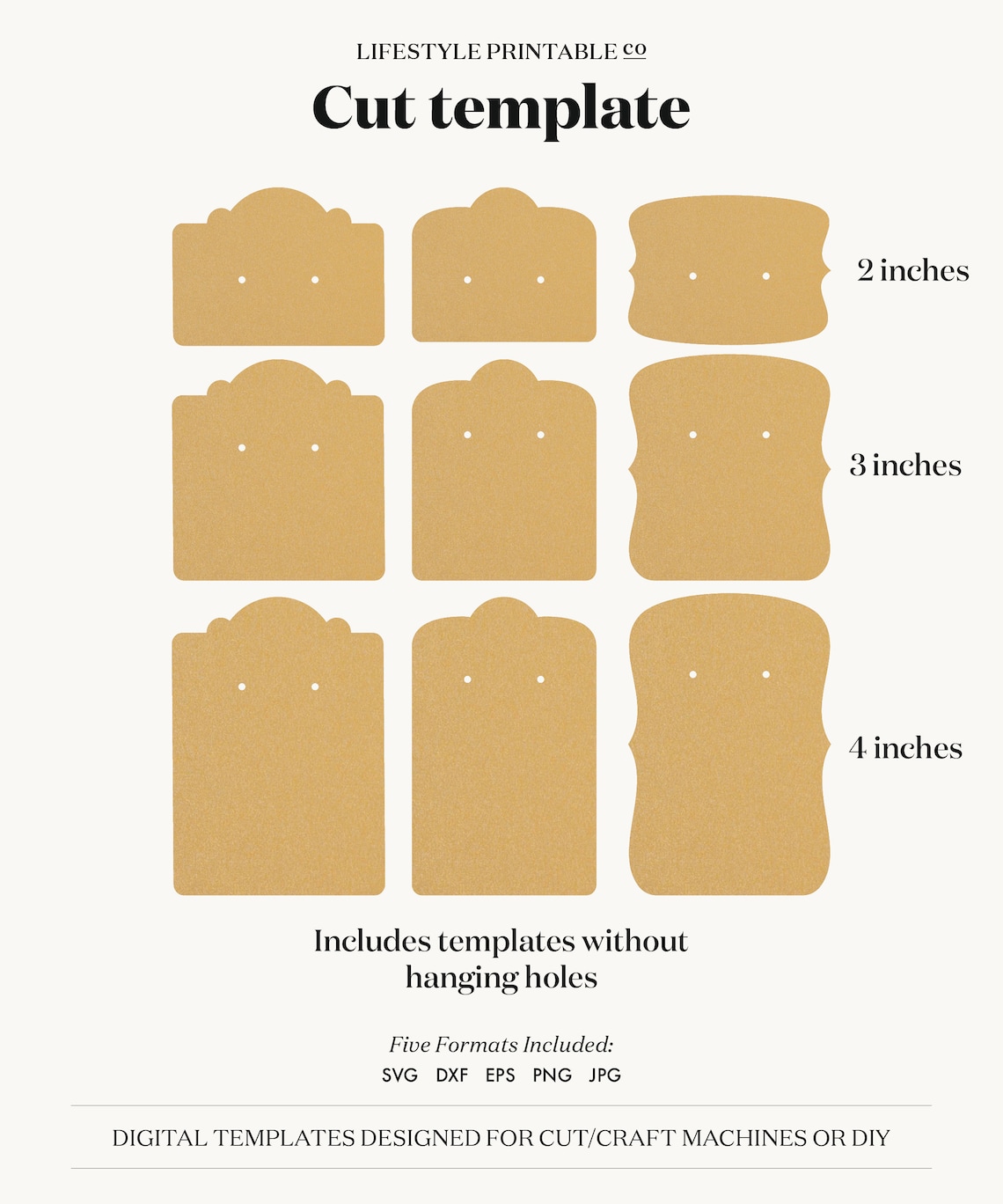 Earrings Display Cards SVG Earring Card Template PDF Earring | Etsy