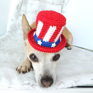 Patriotic Dog Hat, Crochet Uncle Sam Hat for Pet, Photo Fashion ...
