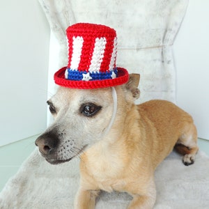 Patriotic Dog Hat, Crochet Uncle Sam Hat for Pet, Photo Fashion ...