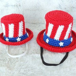 Patriotic Dog Hat, Crochet Uncle Sam Hat for Pet, Photo Fashion ...