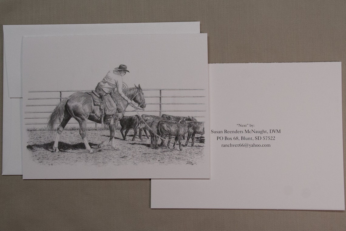 Horse Note Cards With Envelopes, Set of 8 Cards, 4 Western Equine ...