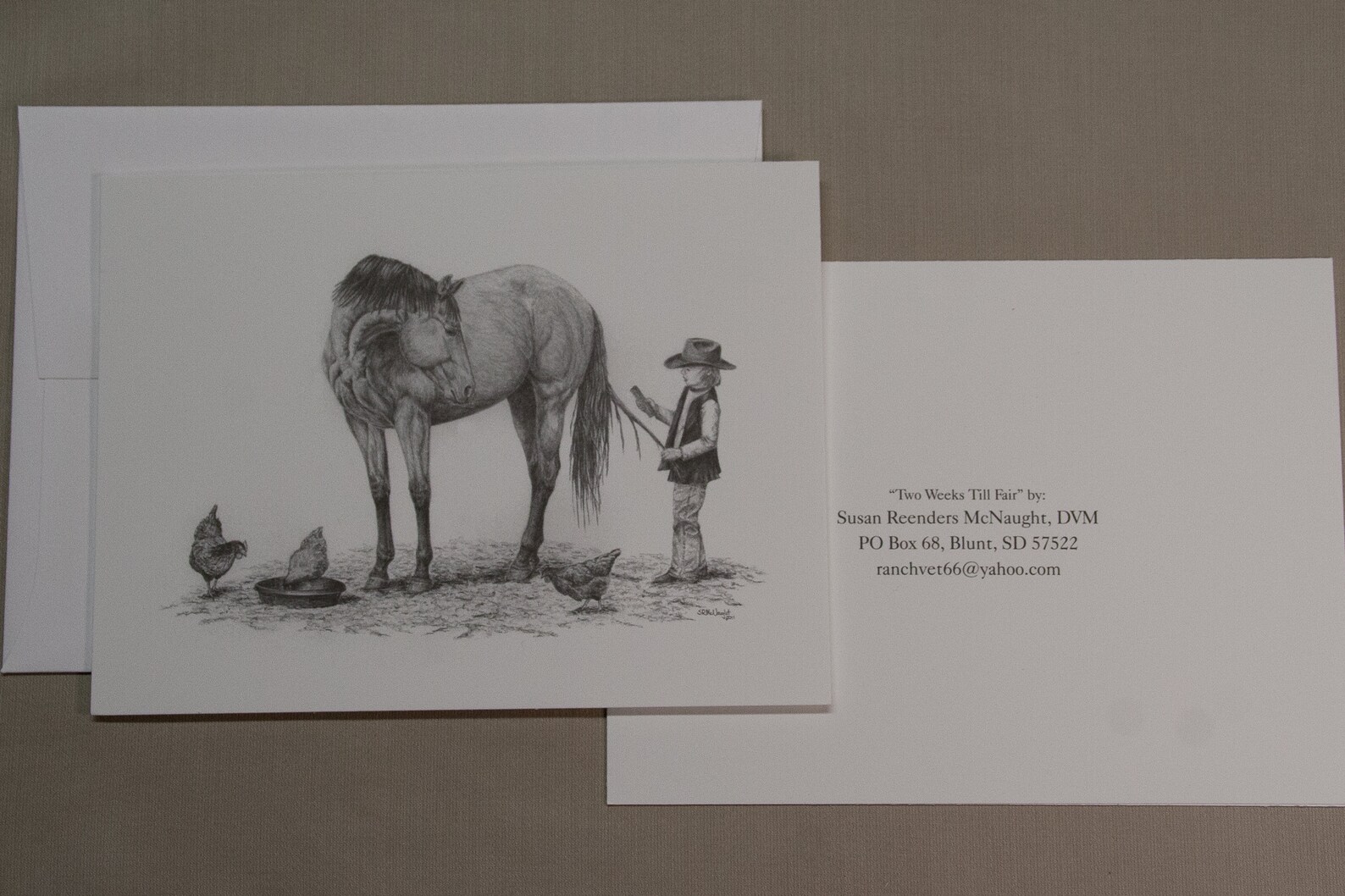 Horse Note Cards With Envelopes, Set of 8 Cards, 4 Western Equine ...