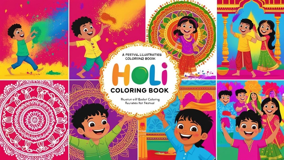 Holi Coloring Book- Digital Only - Etsy