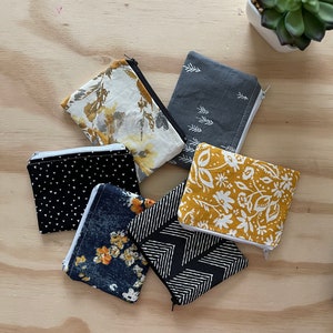 Mini Zipper Pouch, Fabric Wallet, Minimalist Wallet, Money Pouch ...