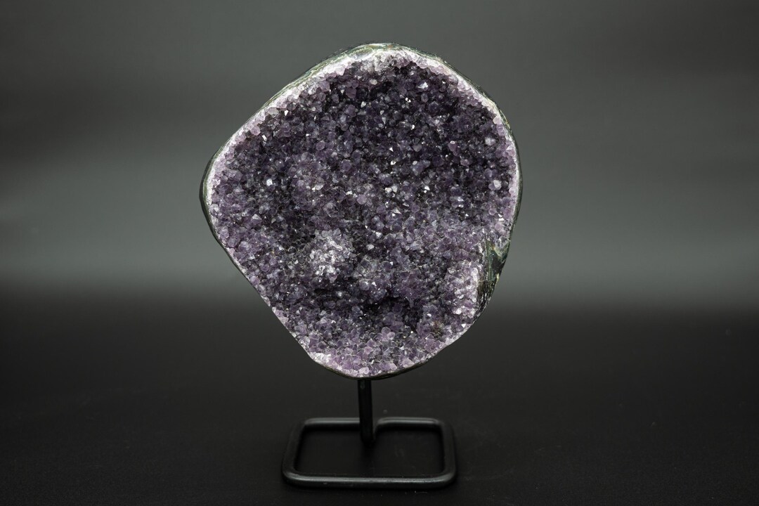 Large Amethyst Geode on Iron Stand Uruguay - Etsy