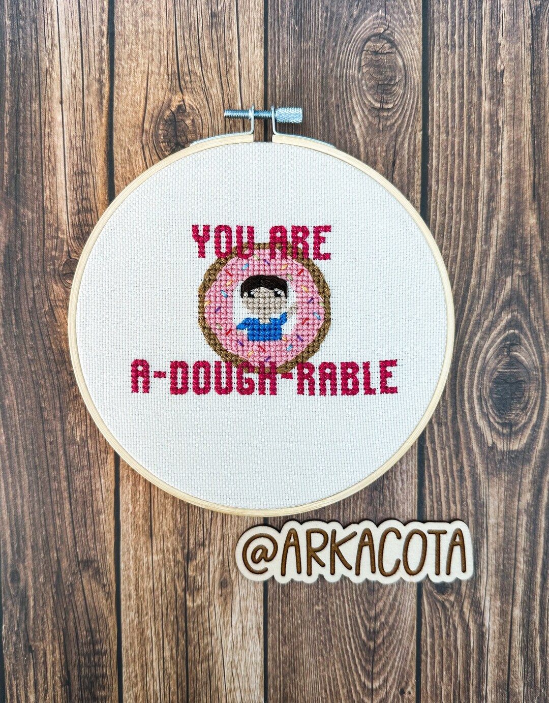You Are A-DOUGH-RABLE Cross Stitch Portrait - Etsy