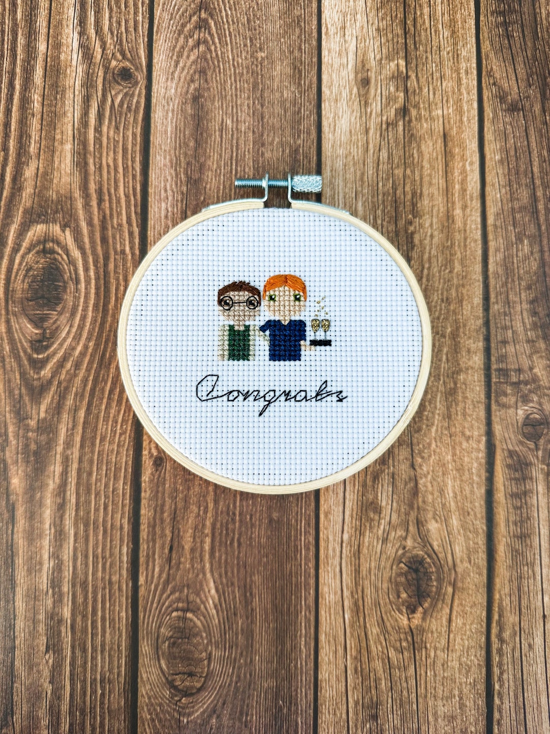 Congrats Cross Stitch Portrait - Etsy
