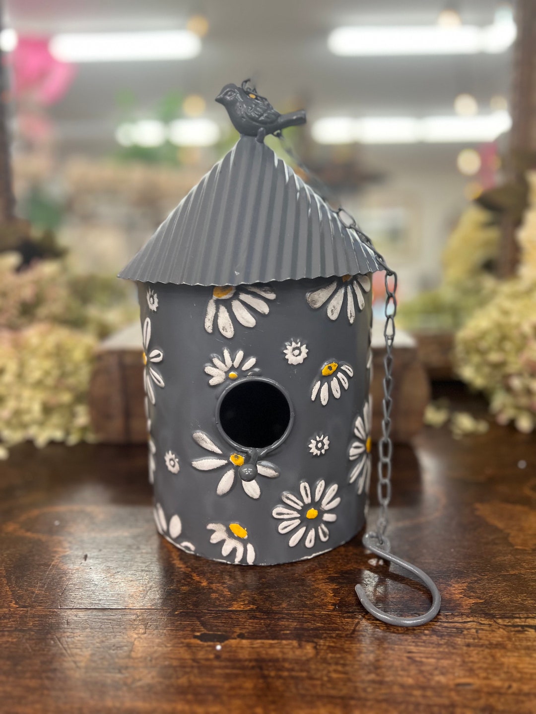 Daisy Metal Bird House - Etsy
