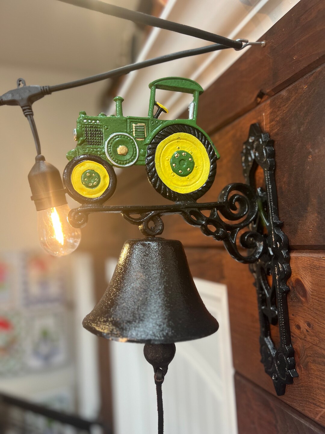 Cast Iron Green Tractor Bell - Etsy
