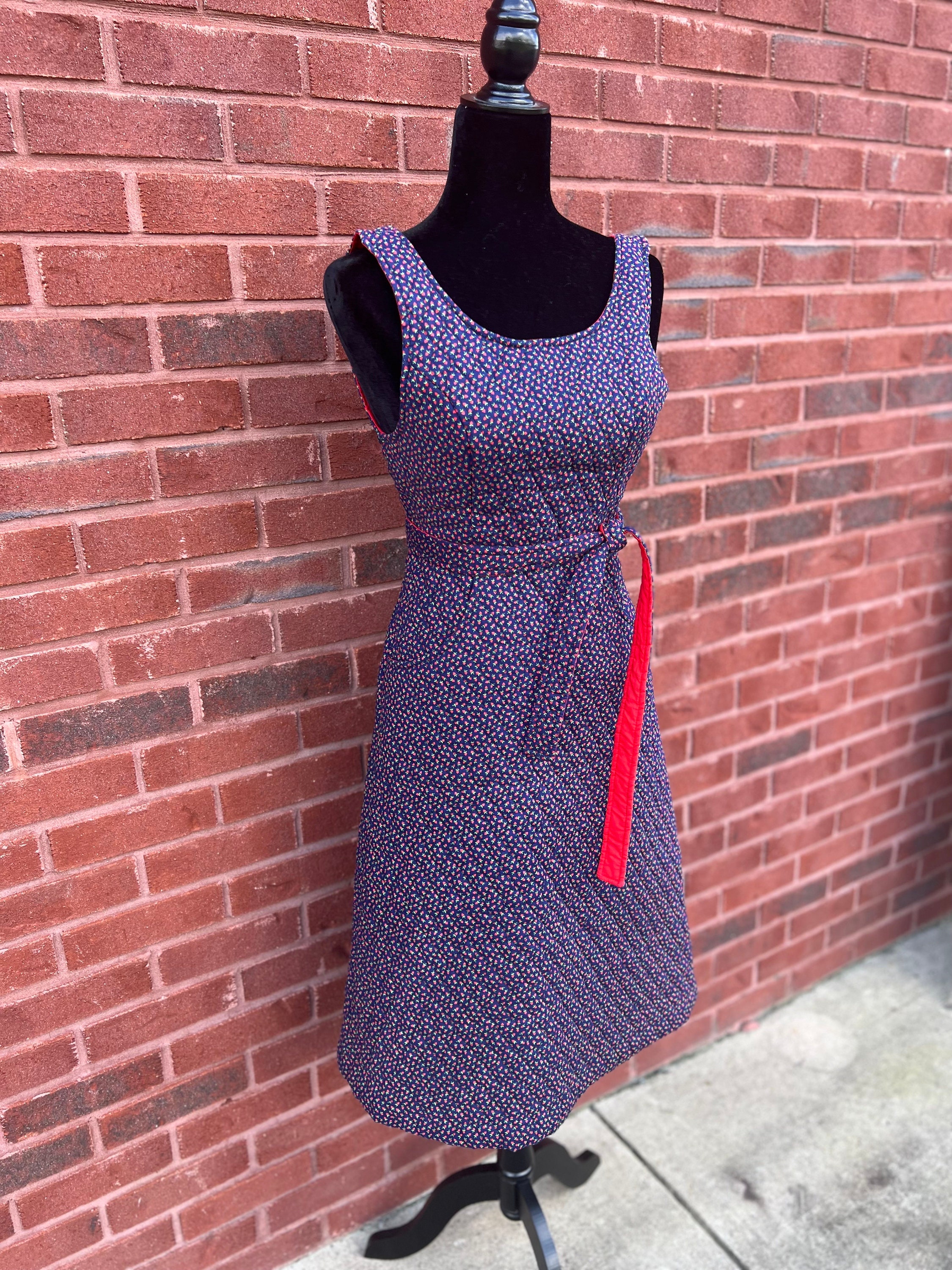 Vintage Quilted Strawberry Tulip Sundress - Etsy