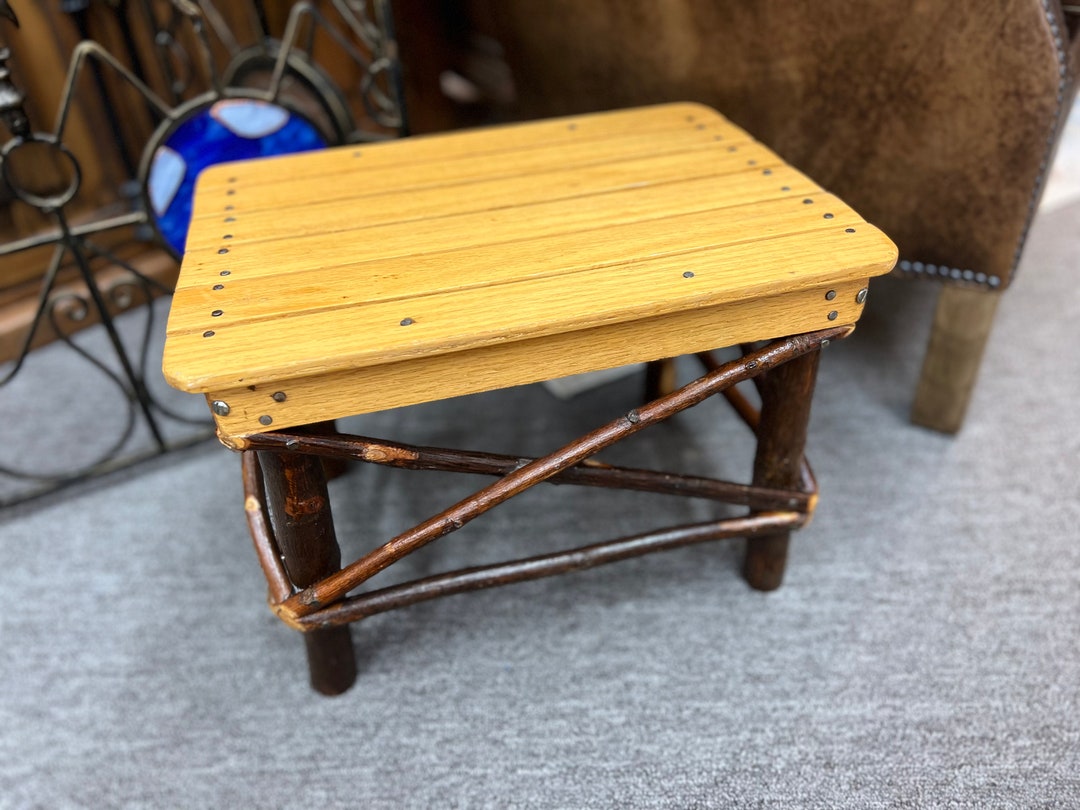 Vintage Handmade Rustic Footstool - Etsy