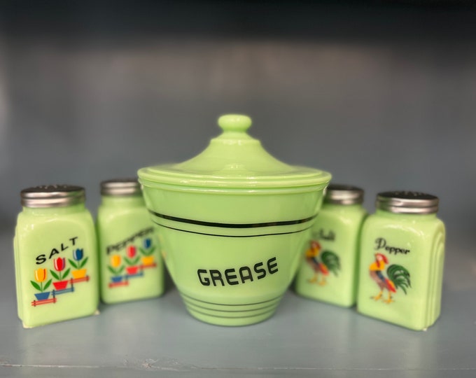 Jadeite Green Depression Style Glass Beehive Drippings Bowl With Lid ...