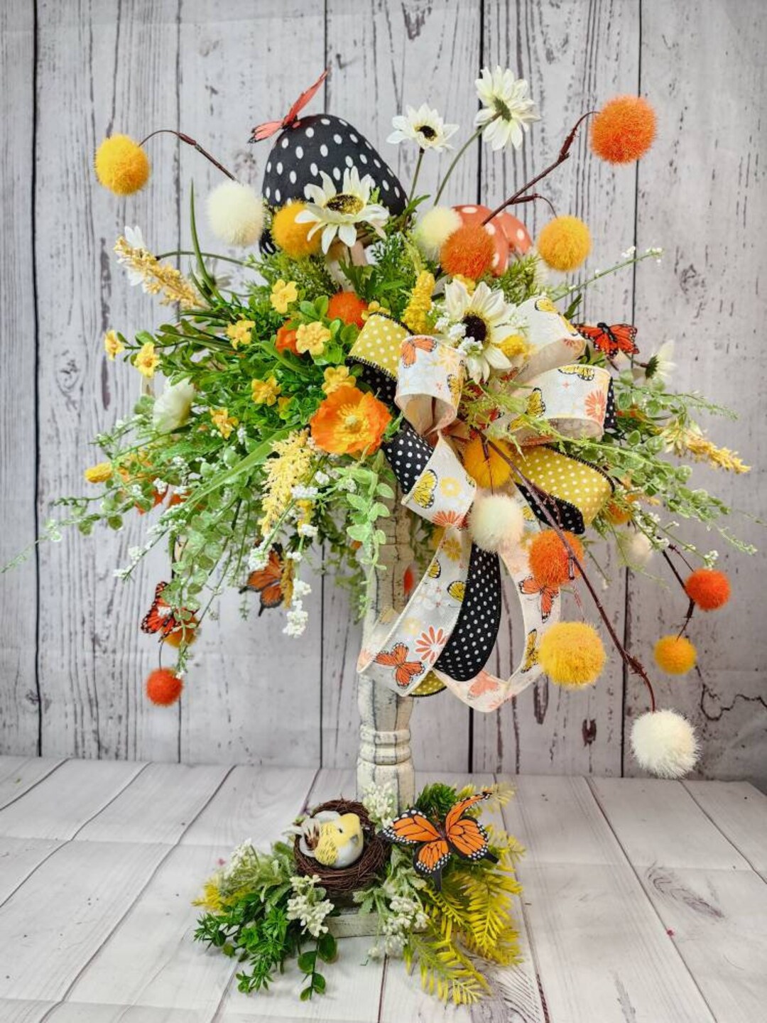 Spring Candlestick Centerpiece, Butterfly Spring Decor, Housewarming ...