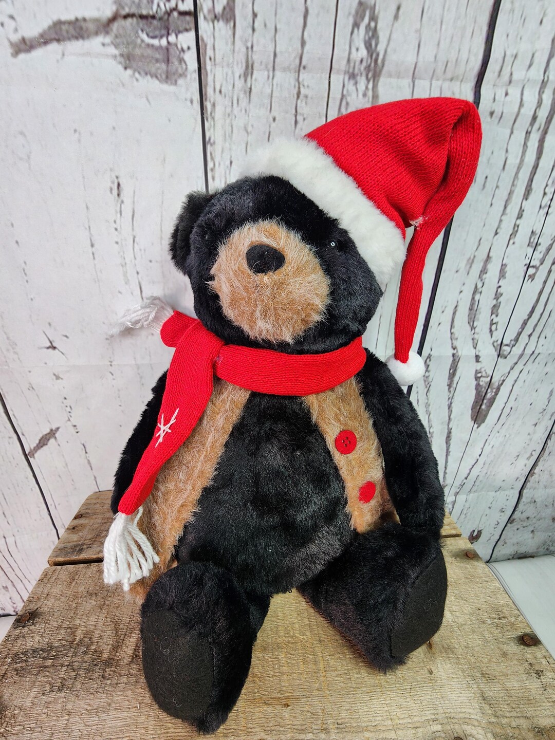 Black Bear Shelf Sitter, Lodge Style Bears, Christmas Decor, Holiday ...