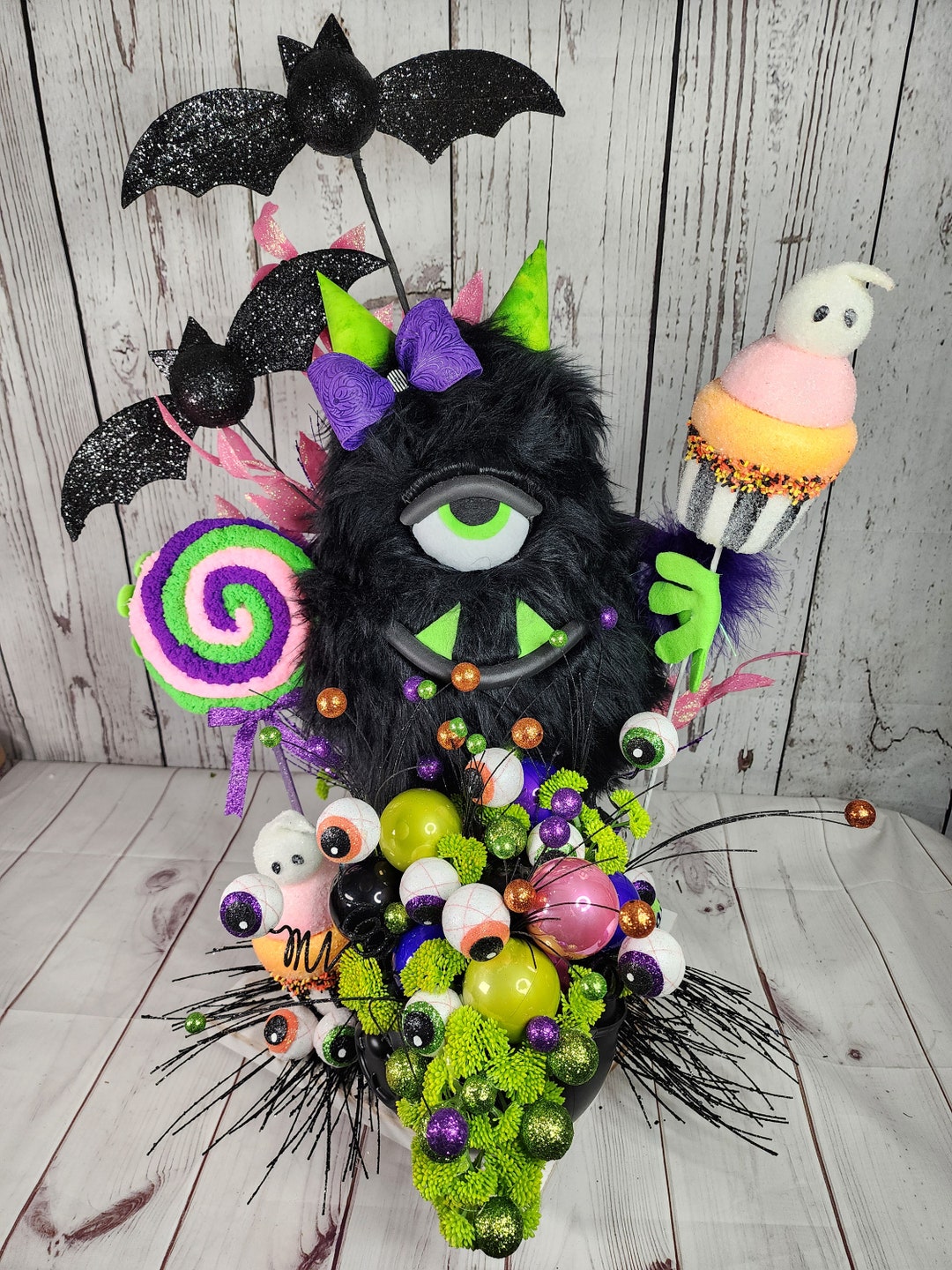 Halloween Monster Centerpiece, Halloween Party Decor, Sweets Monster ...