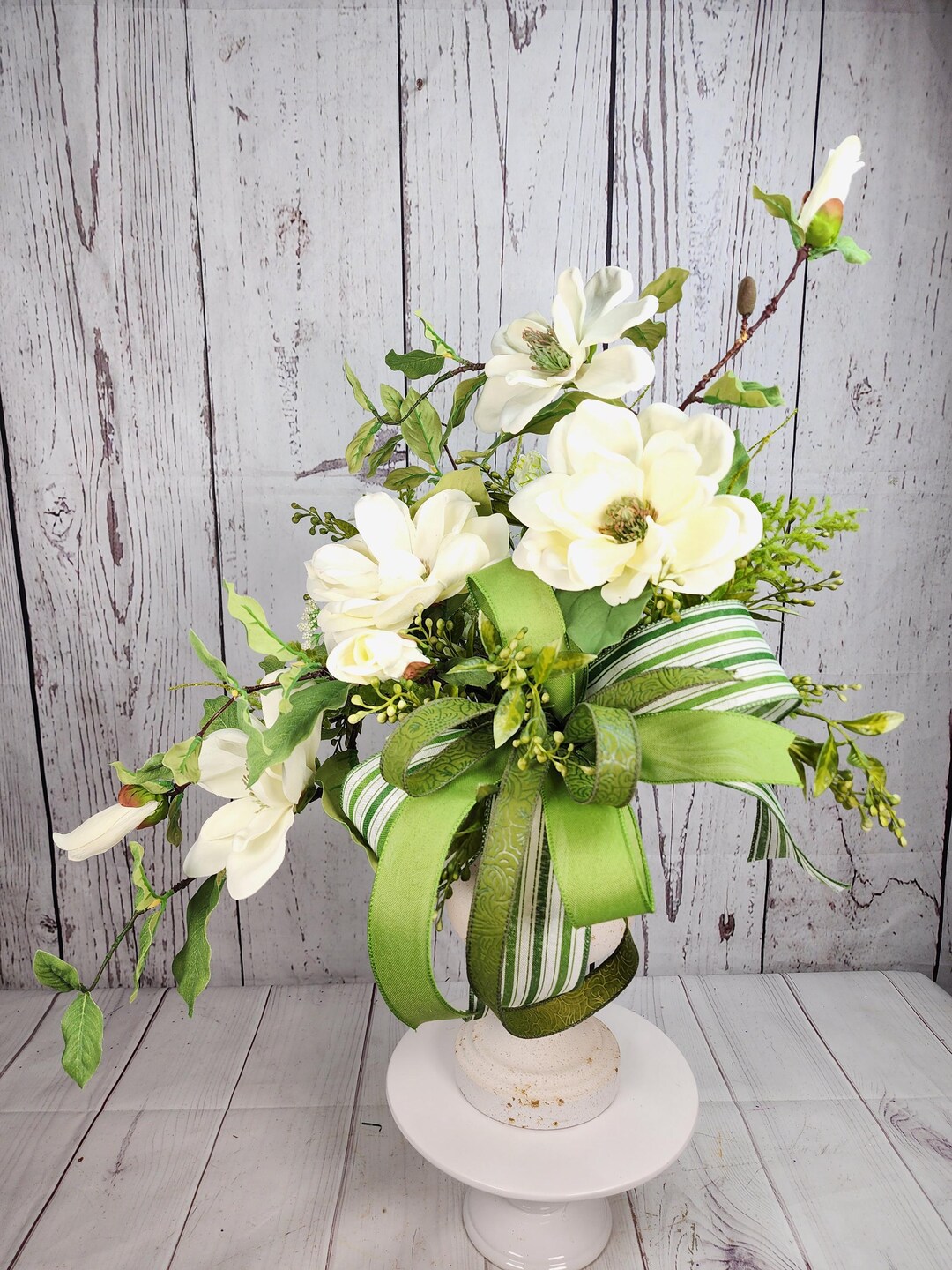 Magnolia Urn, Everyday Decor, Magnolia Centerpiece, Housewarming Gift ...