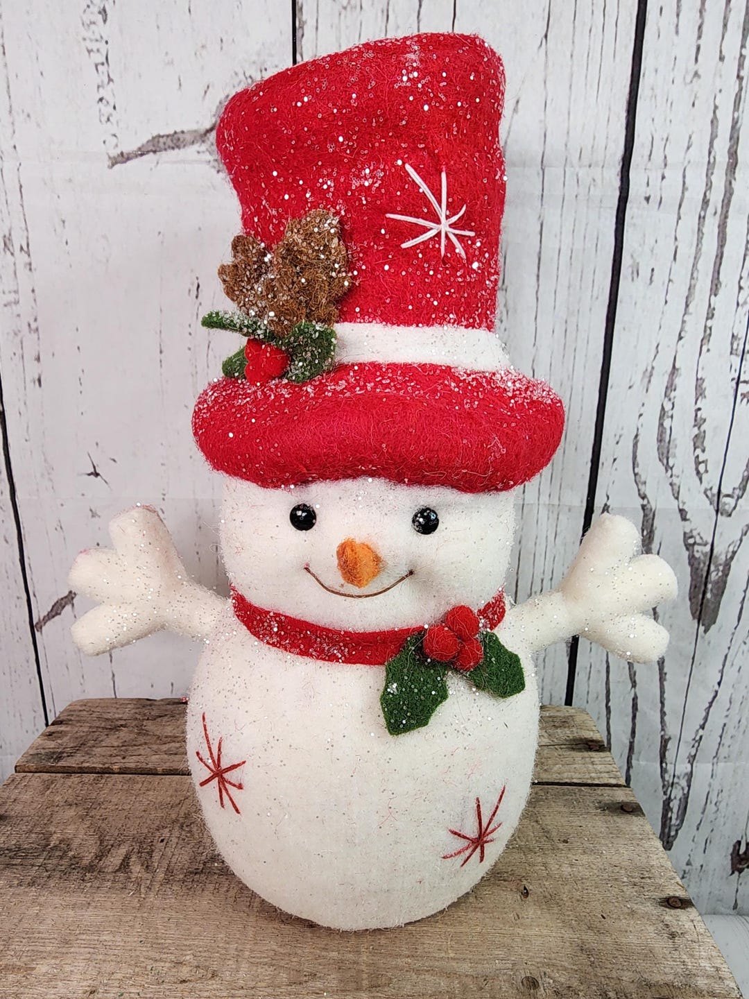 Felted Snowman Decor, Top Hat, Wreath Attachment - Etsy