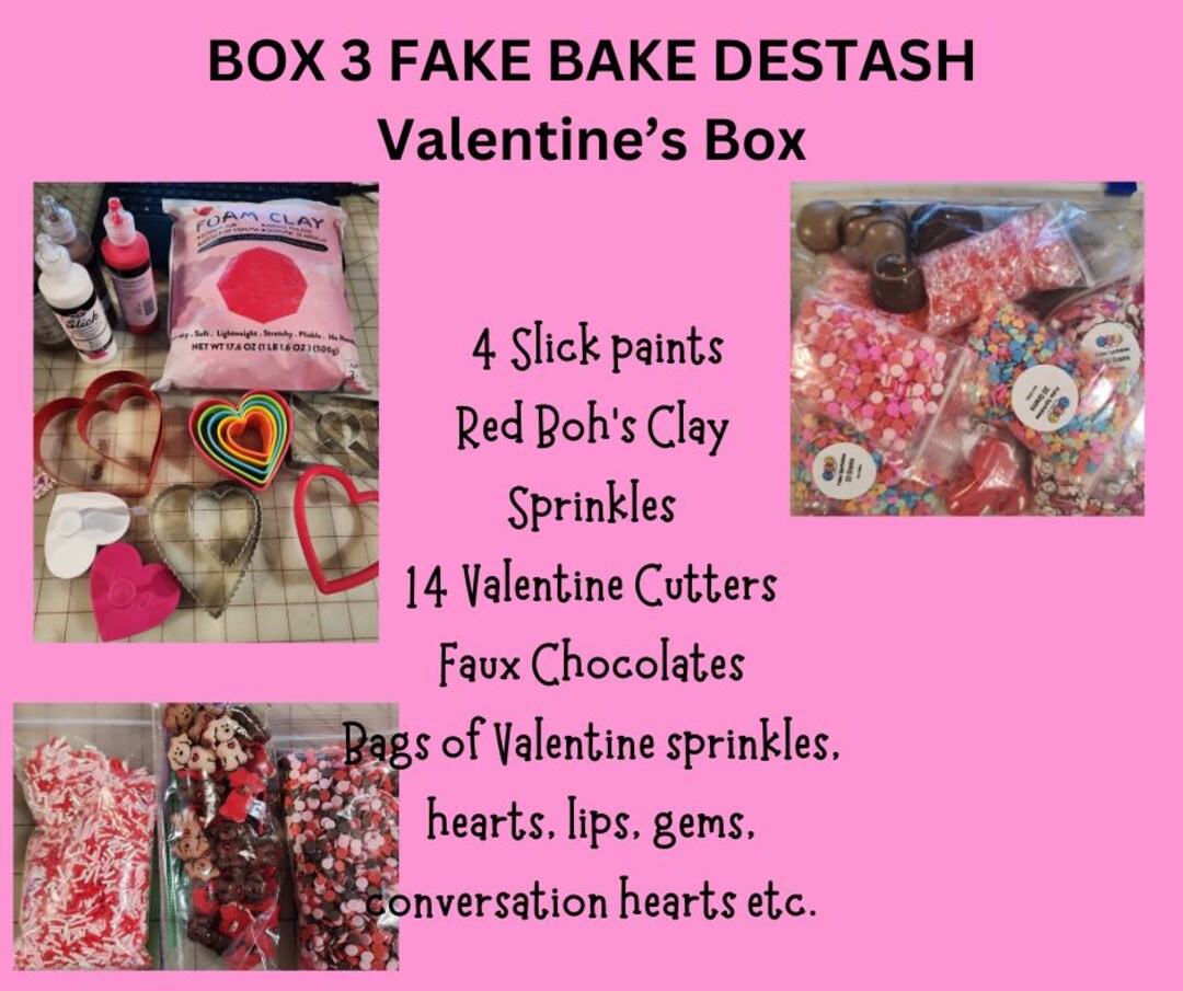 Fake Bake Destash Box, Valentines Day Fake Bake Box, Heart Shaped ...