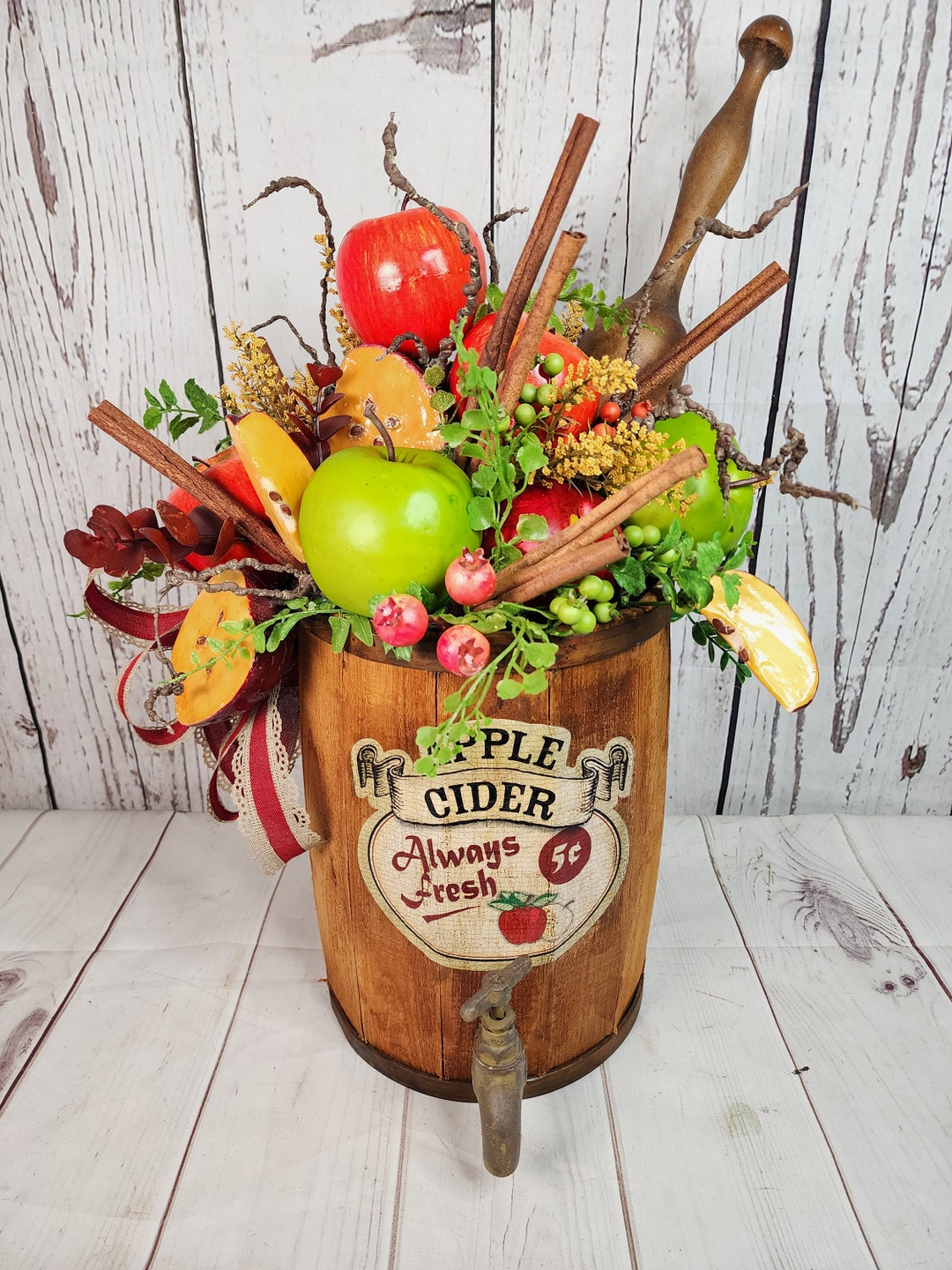 Fall Apple Cider Centerpiece, Apple Decor, Vintage Fall Decor ...