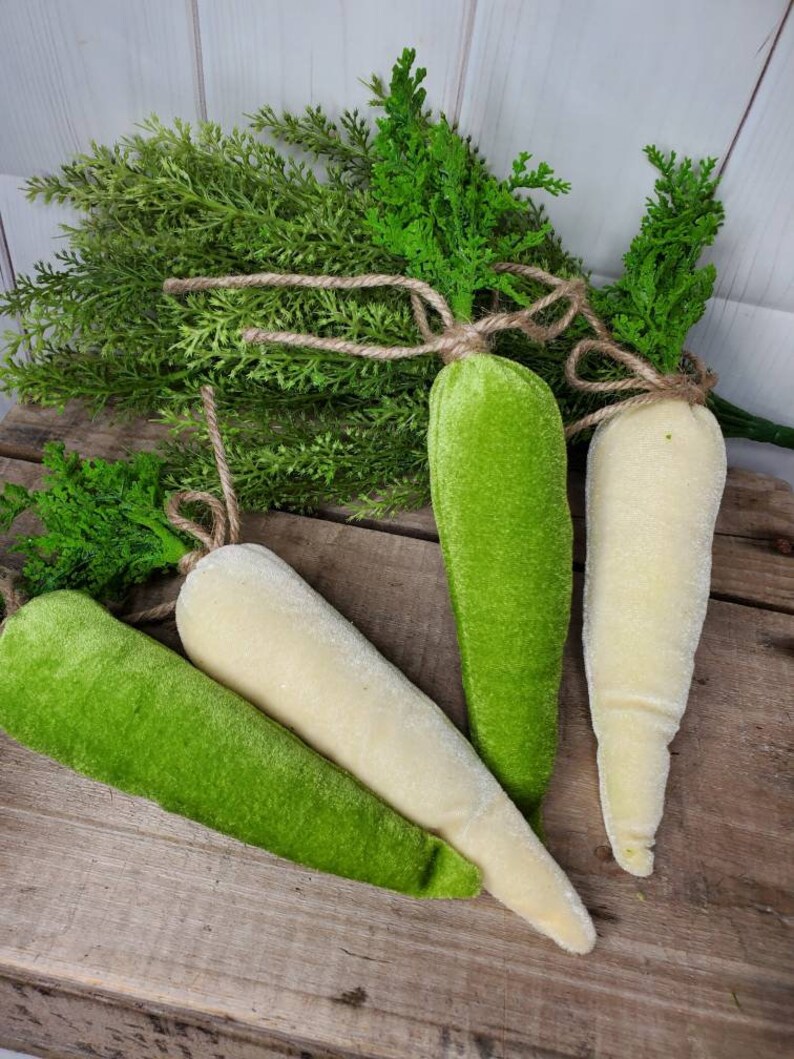 Velvet Carrots Carrot Sets Spring Decor Easter Decor Bowl | Etsy