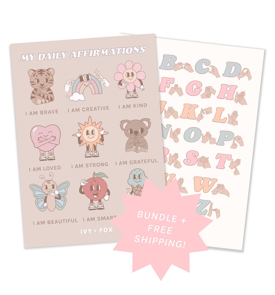 BUNDLE FREE SHIPPING Affirmation Alphabet Poster Auslan Signs - Etsy ...