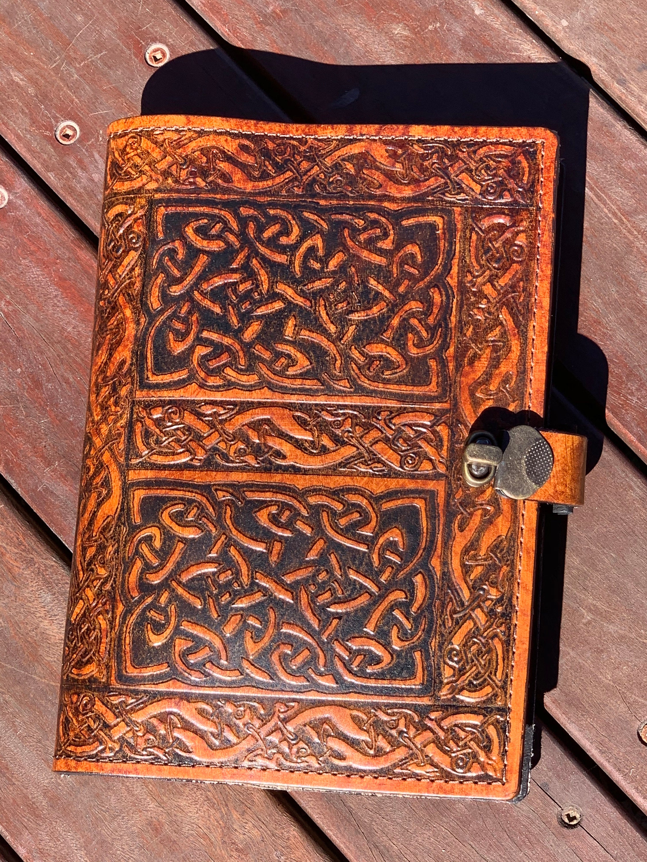 Leather Journal Cover A5 Individually handmade with clasp | Etsy