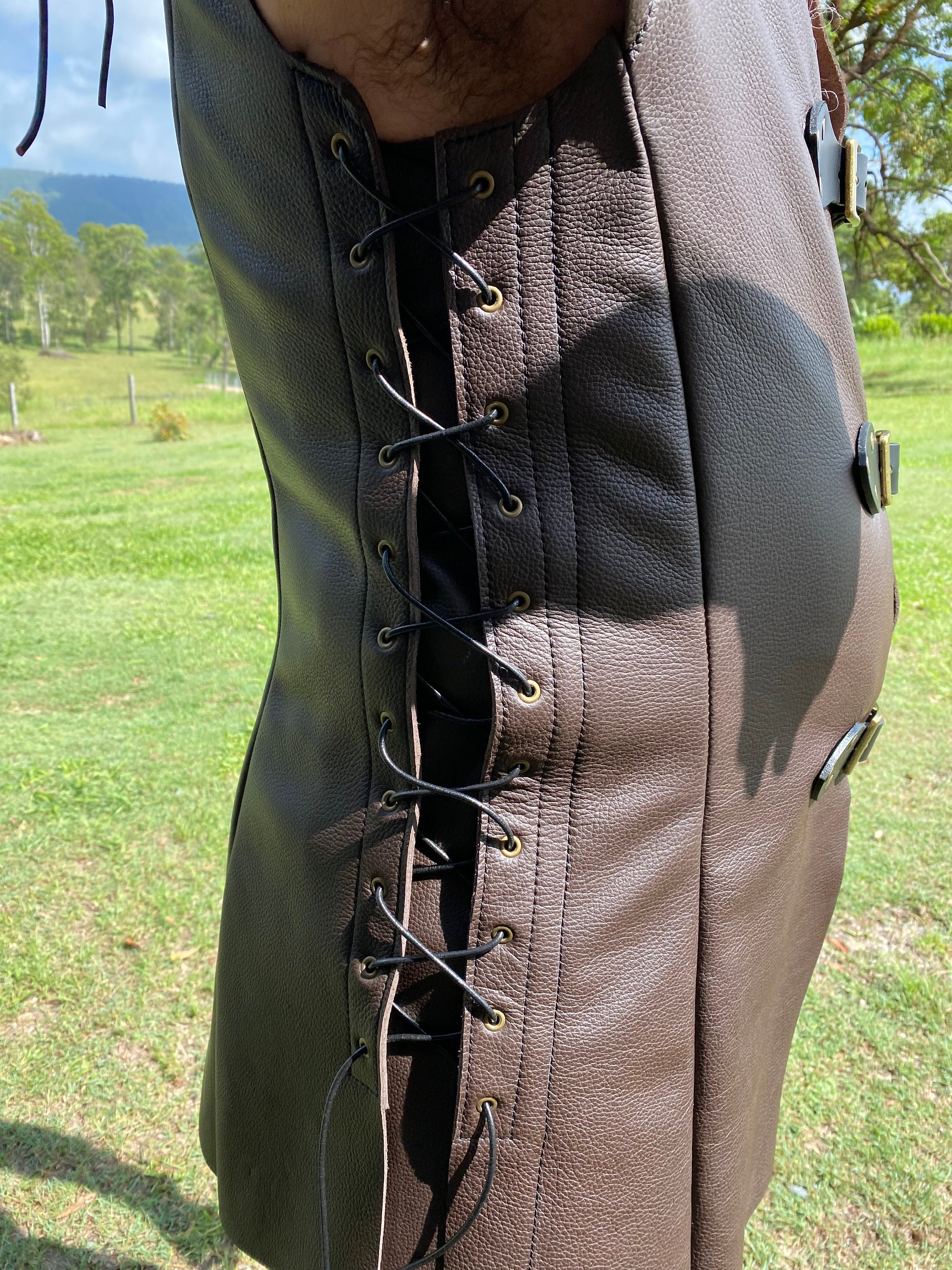 Leather Tunic/jerkin Medieval With Lace up Sides and Sleeves - Etsy