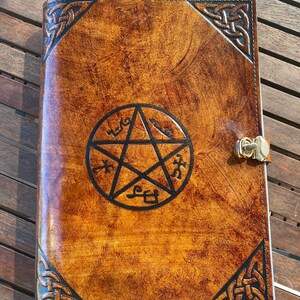 Leather Journal Cover A4 Individually Handmade With Clasp - Embossed ...