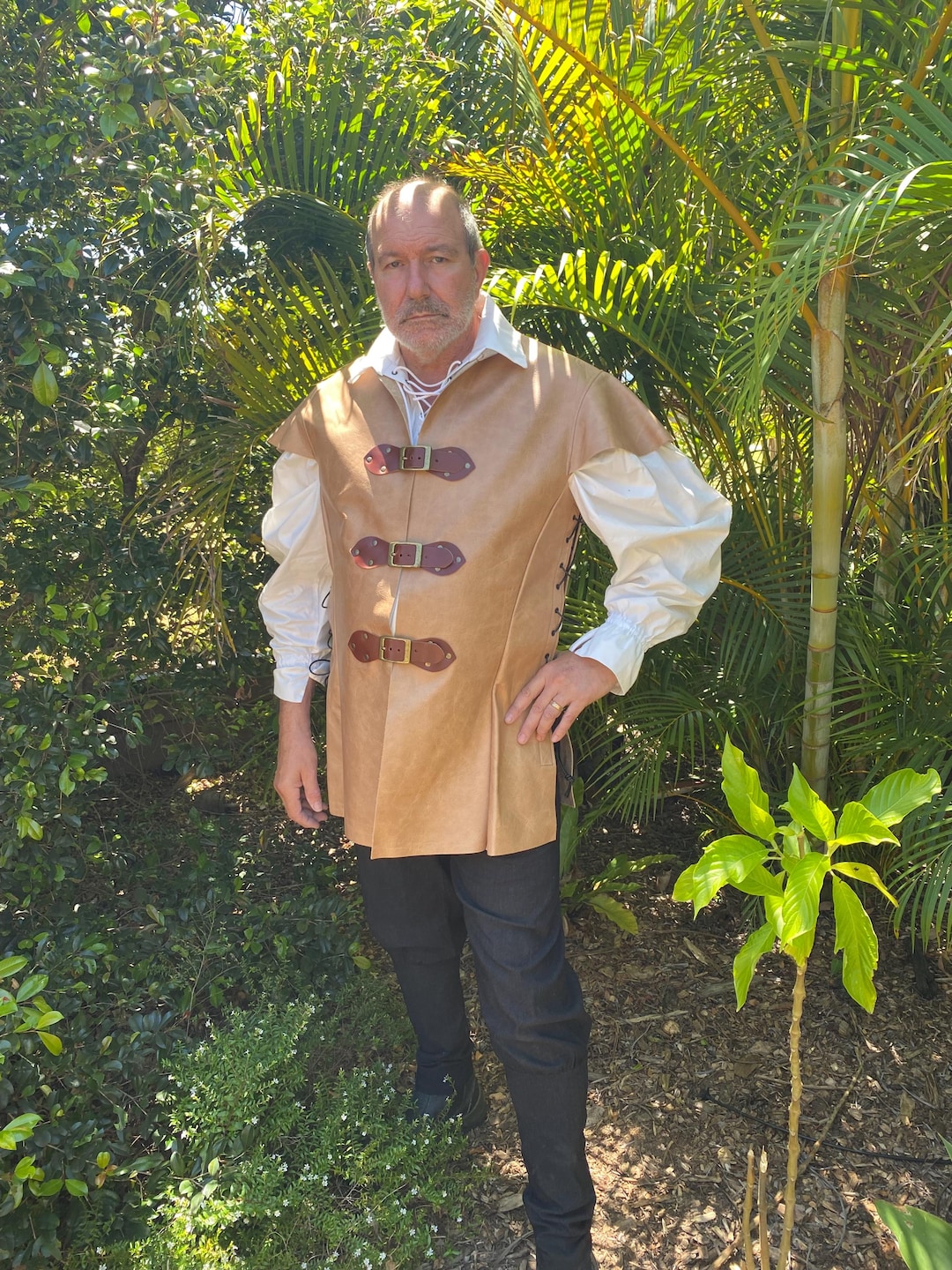 Leather Tunic/jerkin - Medieval With Lace up Sides and Buckle Front - Etsy