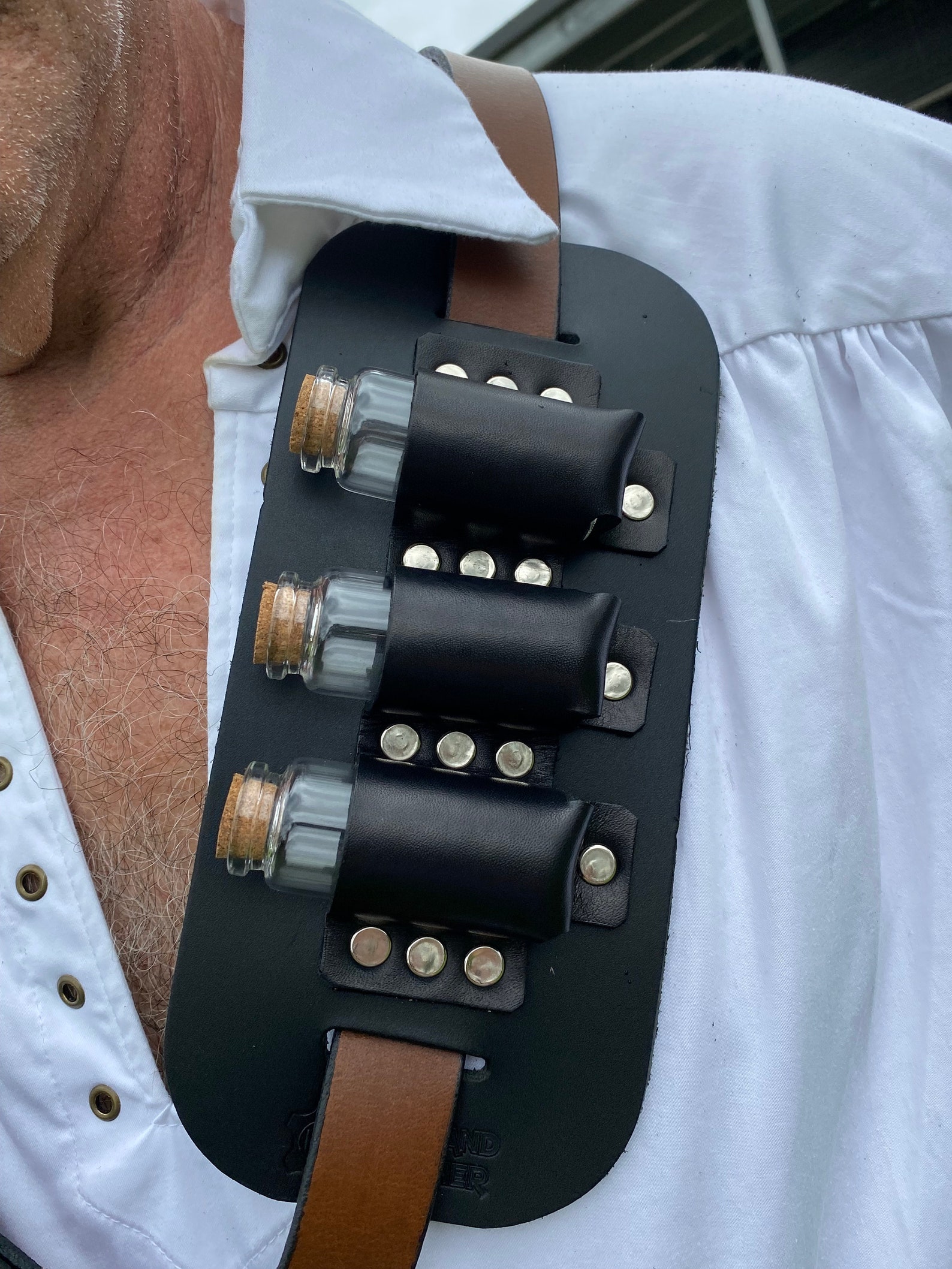 Steam Punk/medieval Leather Vial Holder Pouch to Attach to a - Etsy