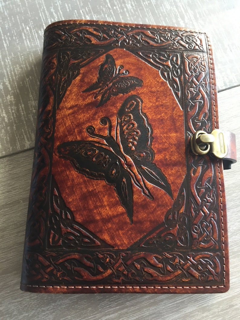 Leather Journal Cover A5 Individually Handmade With Clasp - Embossed ...