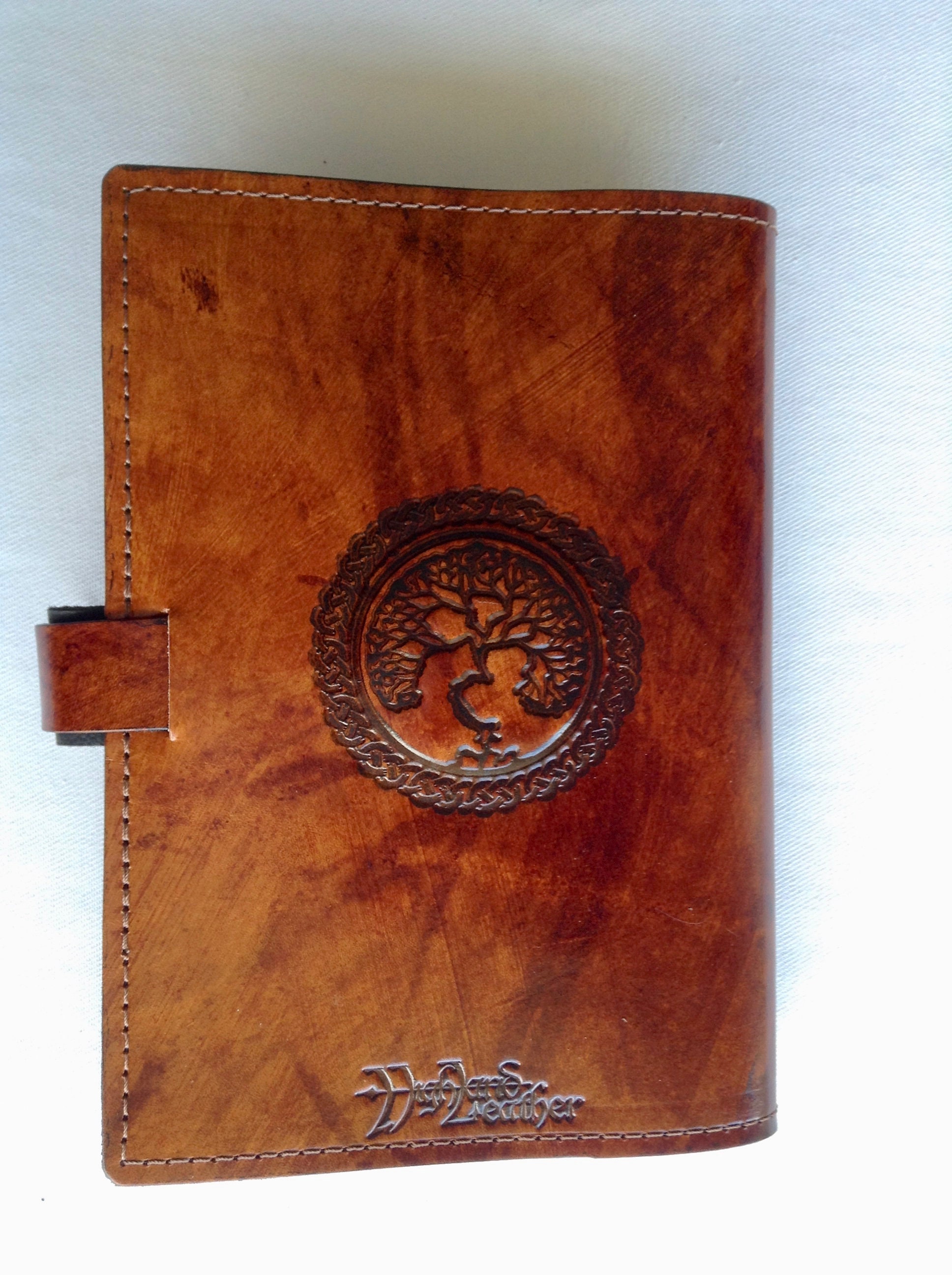 Leather Journal Cover A5 Individually handmade with press-stud | Etsy