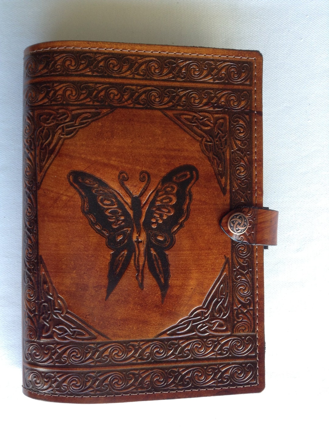 Leather Journal Cover A5 Individually Handmade With Press Stud ...