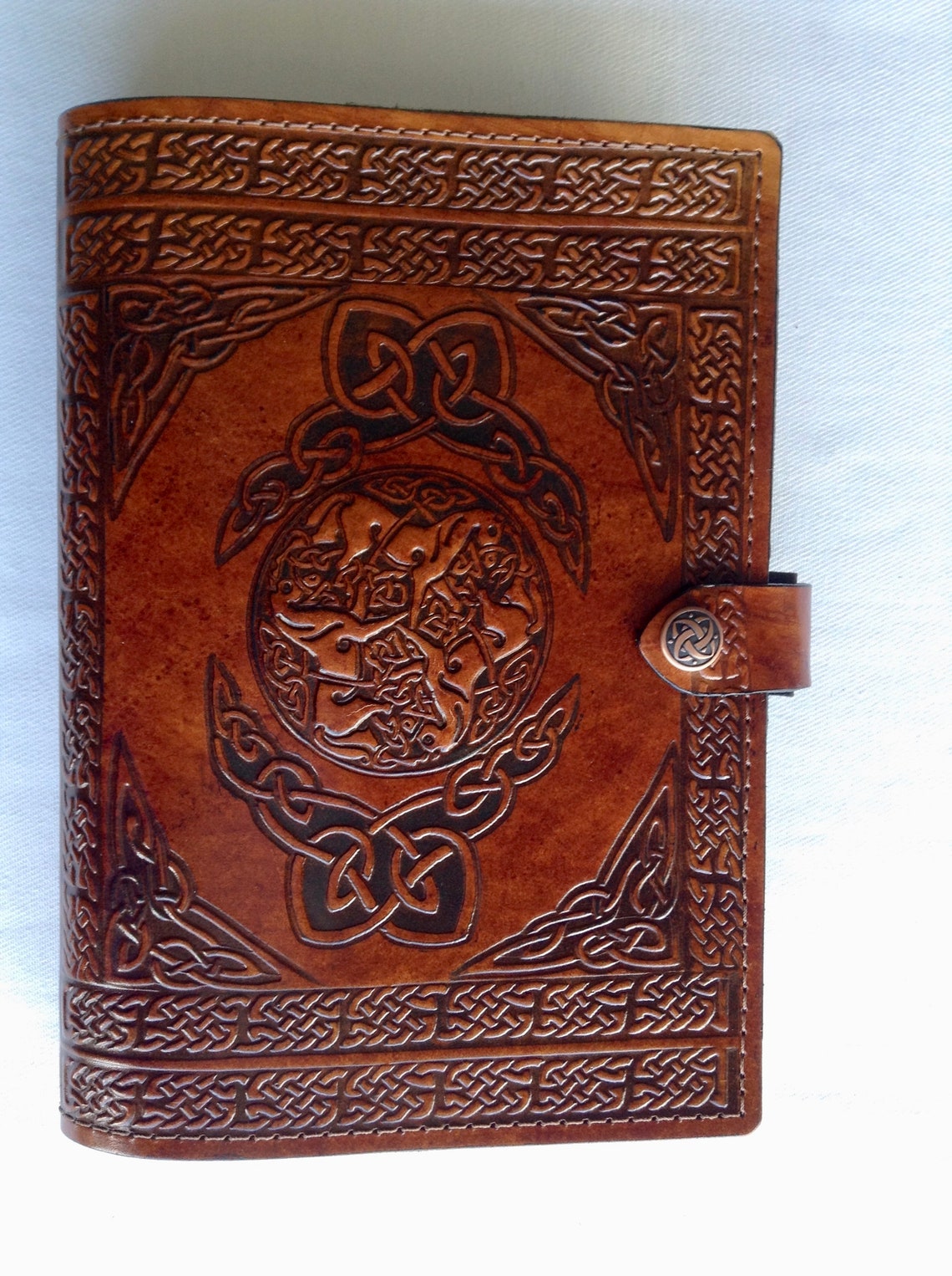 Leather Journal Cover A5 Individually Handmade With Press Stud | Etsy