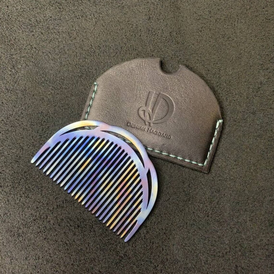 Titanium Beard Comb With Long Teeth. Pocket Beard Comb. | Etsy