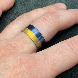 Titanium Ukraine Flag Rings. Promise Rings for Couples. Wedding Rings ...