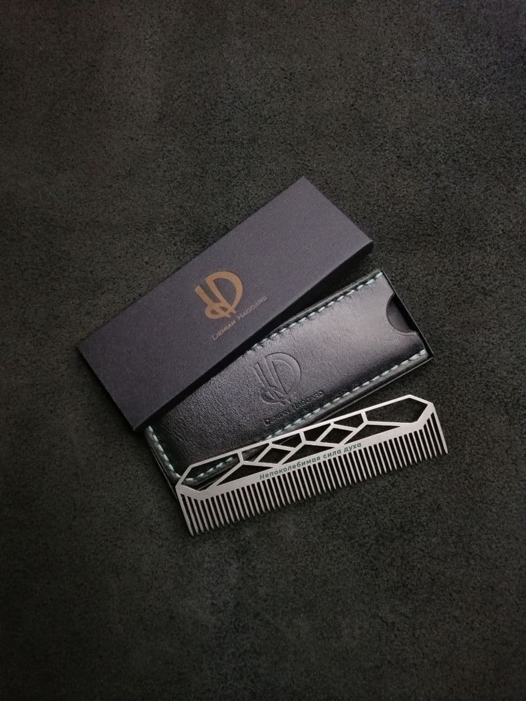 Pocket Titanium Beard Comb With Storage Case. Titanium EDC. Long ...