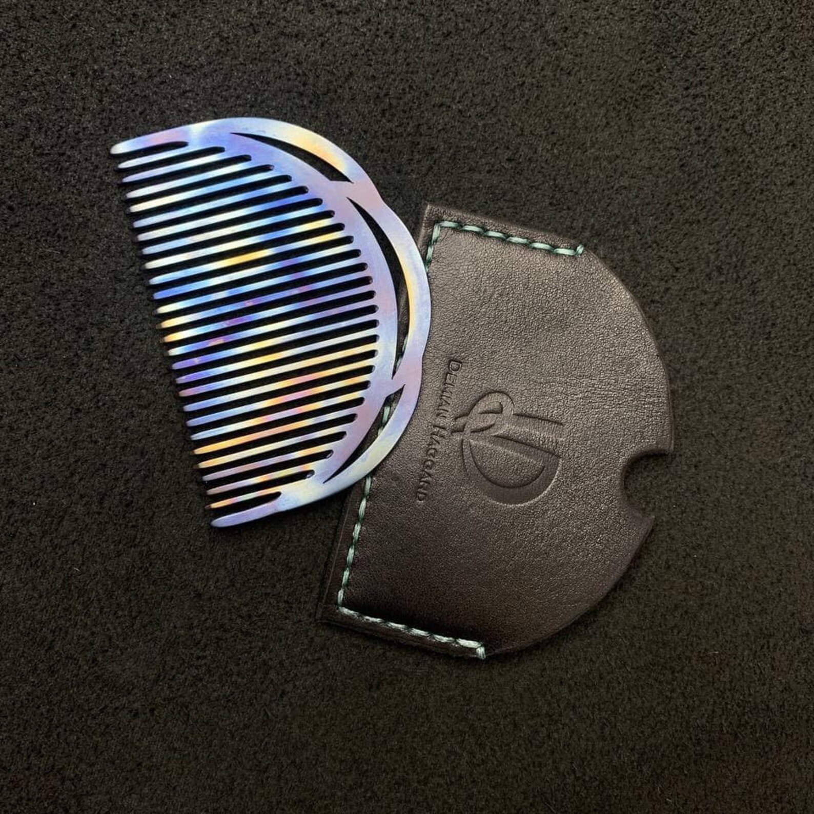 Titanium Beard Comb With Long Teeth. Pocket Beard Comb. Titanium EDC ...