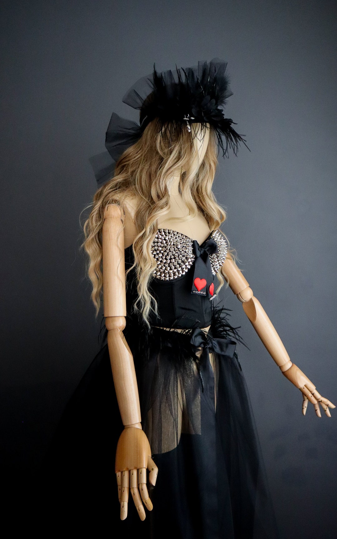 PUNK Prom Dress - Gothic Prom Dress BLACK Tutu Spikes Skull Corsete - Etsy