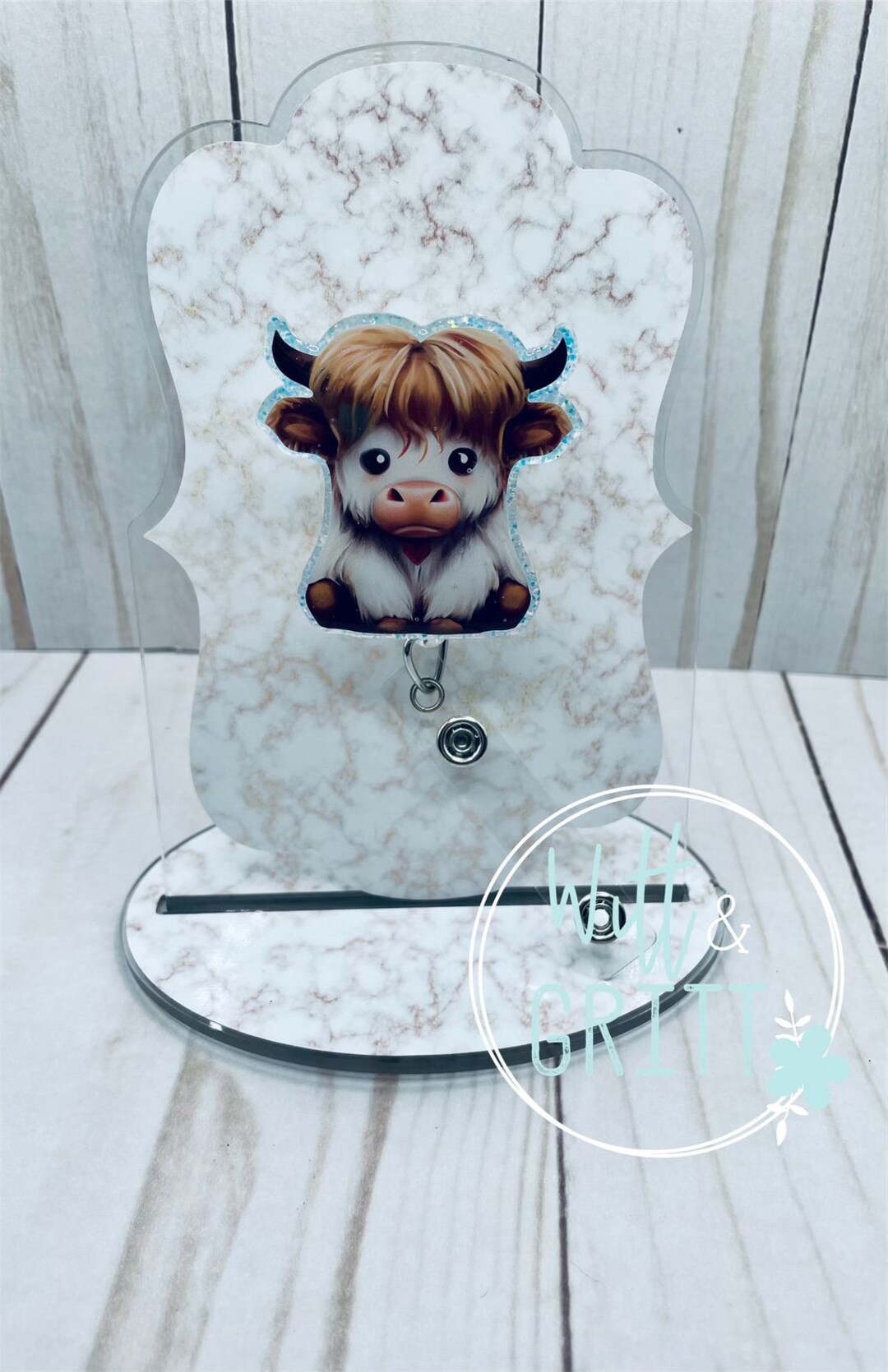Highland Cow Badge Reel, Cow Badge Reel, Farm Badge Reel, Glitter Badge ...