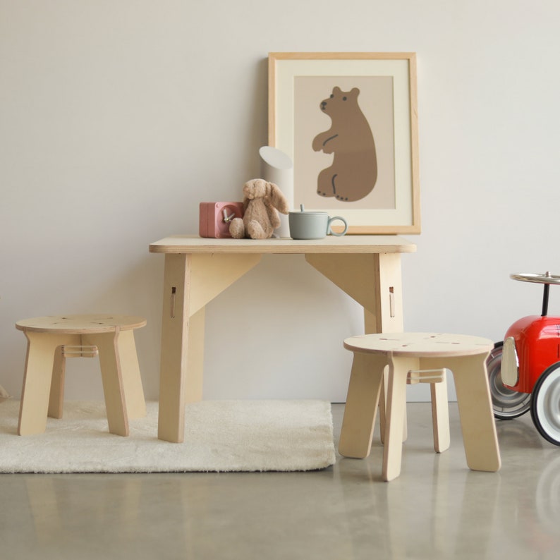 Kinder Spieltisch aus Holz Moderner Kindertisch Montessori Kindertisch ...